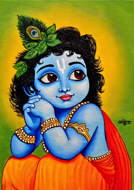 Krishna – Original Print Poster – A3 - Ankita Drawss